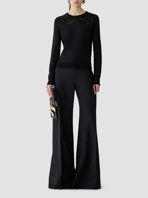 Carolina Herrera Embroidered Wool & Silk-blend Long-sleeve Sweater