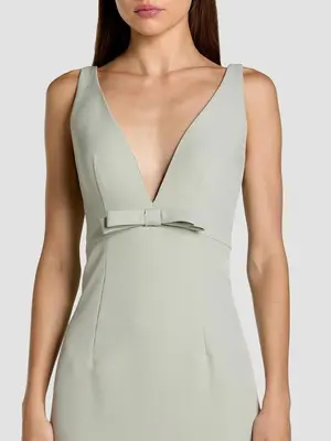 Mac Duggal Petite Bow Crepe Sleeveless Mermaid Gown - Sage