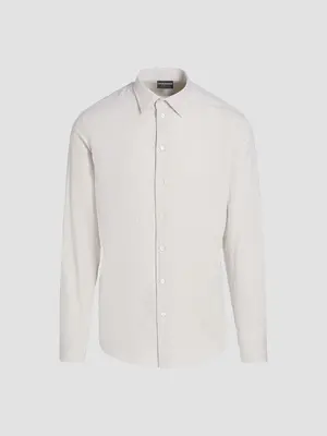 Emporio Armani Linen-cotton Cross-stitch Shirt