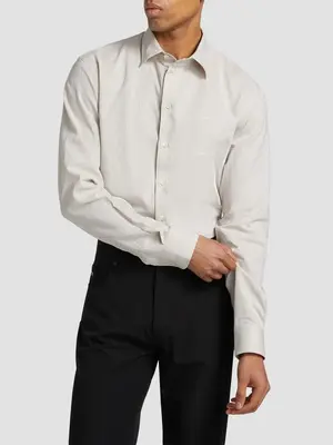 Emporio Armani Linen-cotton Cross-stitch Shirt