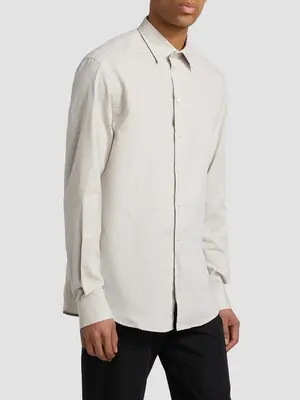 Emporio Armani Linen-cotton Cross-stitch Shirt