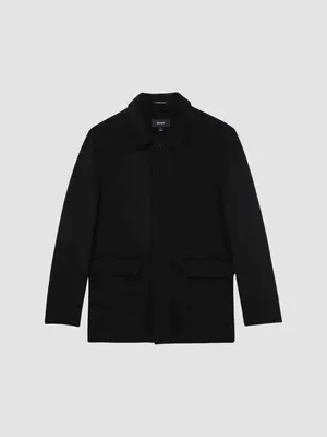 REISS Tamworth Wool-blend Double-face Jacket - Navy