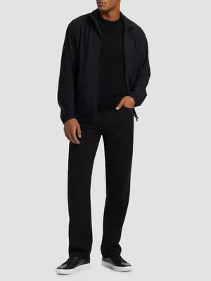 Emporio Armani Stretch Nylon Zip-front Jacket
