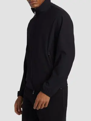Emporio Armani Stretch Nylon Zip-front Jacket