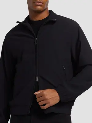Emporio Armani Stretch Nylon Zip-front Jacket