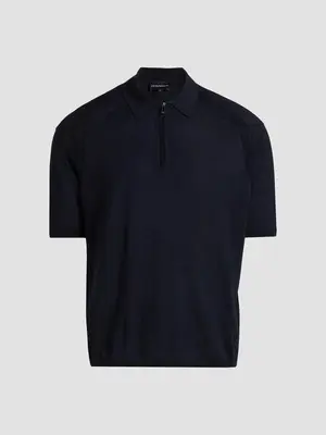 Emporio Armani Zip-front Polo Sweater