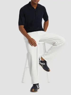 Emporio Armani Zip-front Polo Sweater
