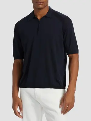 Emporio Armani Zip-front Polo Sweater