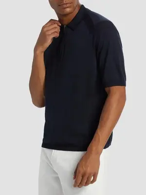 Emporio Armani Zip-front Polo Sweater
