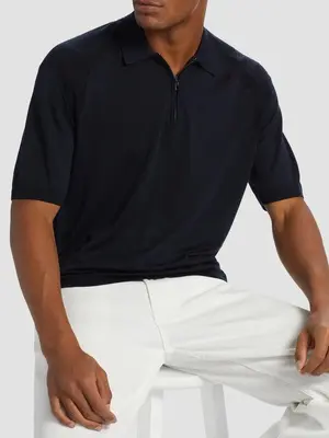 Emporio Armani Zip-front Polo Sweater