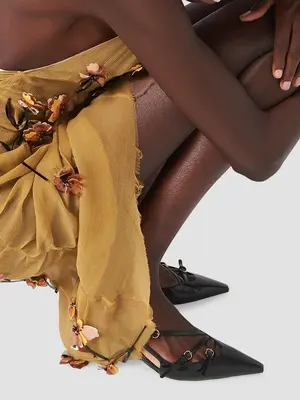 Miu Miu Brushed Leather Slingback Pumps With Buckles
