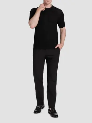 Emporio Armani Textured Knit Short-sleeve Sweater