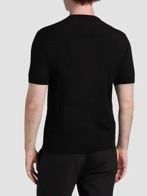 Emporio Armani Textured Knit Short-sleeve Sweater