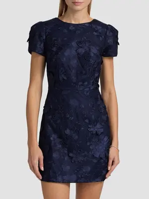 MILLY Daisy Floral Appliqué Minidress
