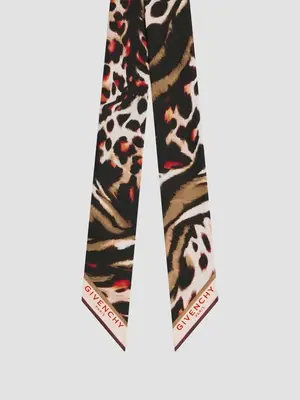Givenchy Bandeau In Silk With Abstract Animal Print