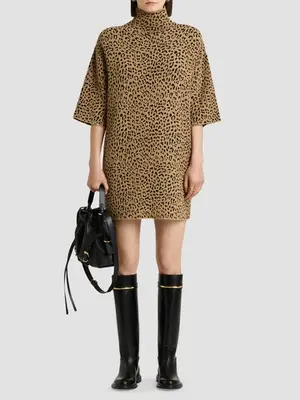 Givenchy Mini Dress In Leopard Jacquard