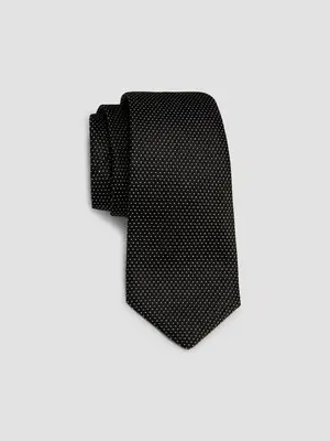 Emporio Armani Pin-dot Silk-blend Tie - Black