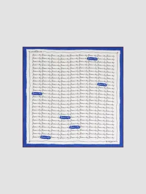 Givenchy Small Square In Silk With Signature - Blue Multi