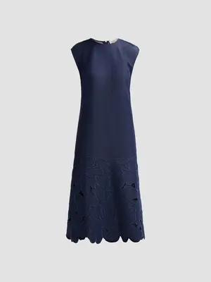SACHIN BABI Sabette Guipure Lace-hem Shift Dress - Denim