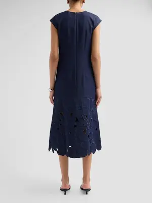 SACHIN BABI Sabette Guipure Lace-hem Shift Dress