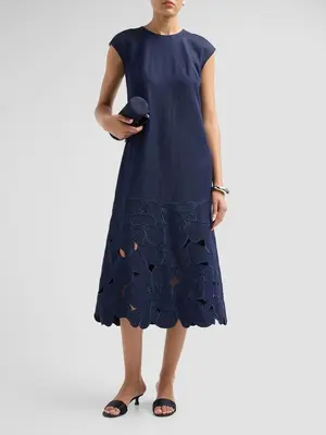 SACHIN BABI Sabette Guipure Lace-hem Shift Dress