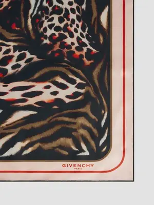 Givenchy Square In Silk With Abstract Animal Print