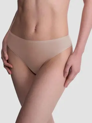 Natori Bliss Bare Cotton Thong 3-pack - Cafe