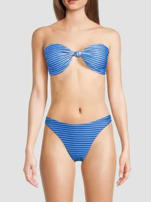 MILLY Striped Knot Bandeau Bikini Top