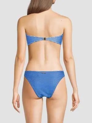 MILLY Striped Knot Bandeau Bikini Top