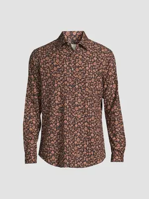 Paul Smith Tailored-fit Floral Shirt - Navy
