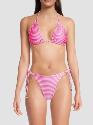 MILLY Stripe Triangle Bikini Top