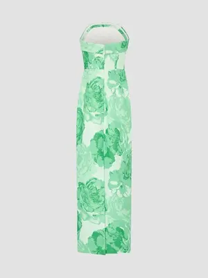 MILLY Ella Floral Jacquard Strapless Maxi Dress