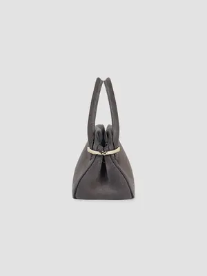 Givenchy Mini Pinch Top Handle Bag In Suede Leather - Dark Grey