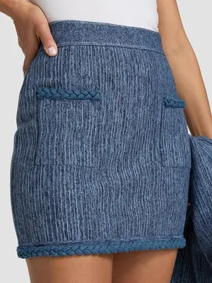 MILLY Soleil Pinstriped Knit Miniskirt