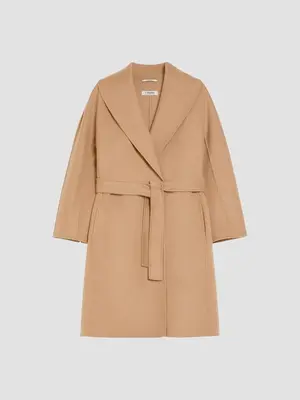 Max Mara Double Faced Wool Robe Coat - Camel