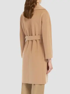 Max Mara Double Faced Wool Robe Coat - Camel