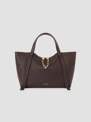 Givenchy The Snatch Medium Top Handle Bag In Grained Leather - Chocolate