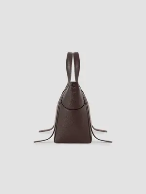 Givenchy The Snatch Medium Top Handle Bag In Grained Leather - Chocolate