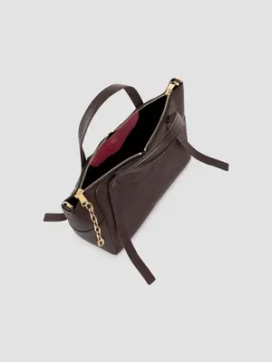 Givenchy The Snatch Medium Top Handle Bag In Grained Leather - Chocolate