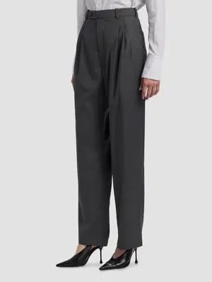 Ronny Kobo Soprano Wool-blend Pants - Dark Grey