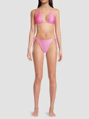 MILLY Stripe String Bikini Bottom