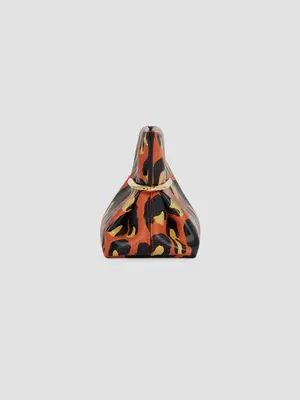 Givenchy Pinch Soft Clutch In Nappa Leather With Leopard Print