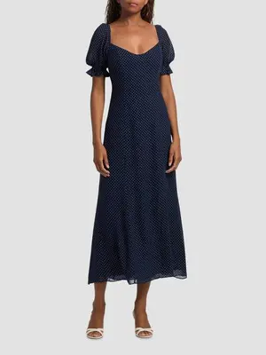 REFORMATION Gloria Polka Dot Midi-dress