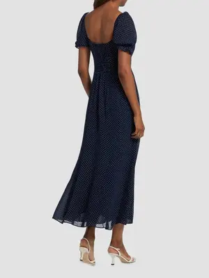REFORMATION Gloria Polka Dot Midi-dress