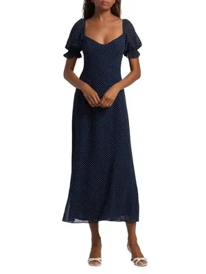 REFORMATION Gloria Polka Dot Midi-dress