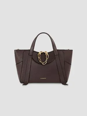Givenchy The Snatch Small Top Handle Bag In Grained Leather - Chocolate
