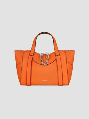 Givenchy The Snatch Small Top Handle Bag In Grained Leather - Orange