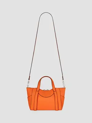 Givenchy The Snatch Small Top Handle Bag In Grained Leather - Orange