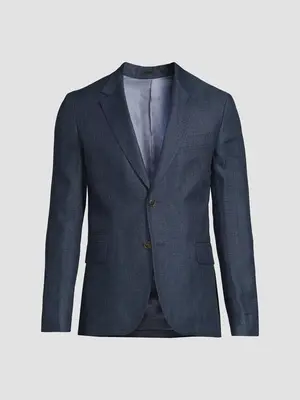 Paul Smith Linen-wool Two-button Jacket - Navy