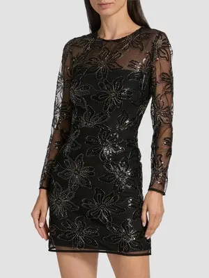 MILLY Adele Embroidered-mesh Minidress